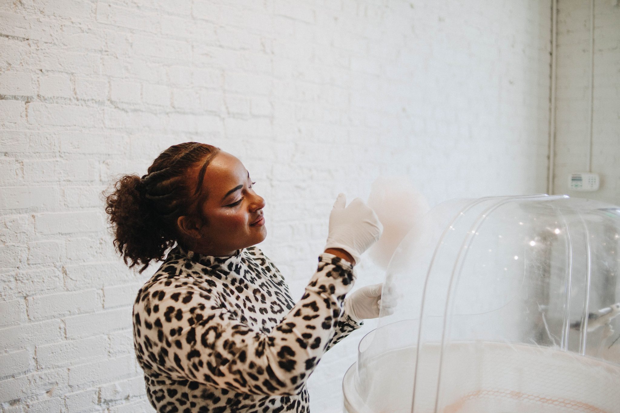 Jackie Morin of Wonderpuff serves gourmet cotton candy at Kinshop
